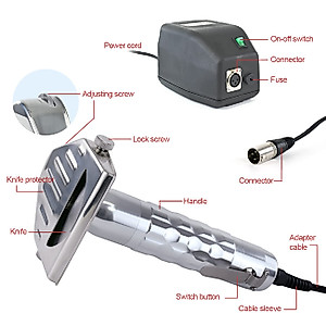 NJTFHU Commercial Electric Gyro Cutter Professional Shawarma Doner Kebab Knife with 2 Blades Stainless Steel Meat Cutter Machine