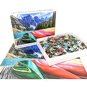 1000 Piece Puzzle for Adults: Mountain Lake Boats Jigsaw Puzzle