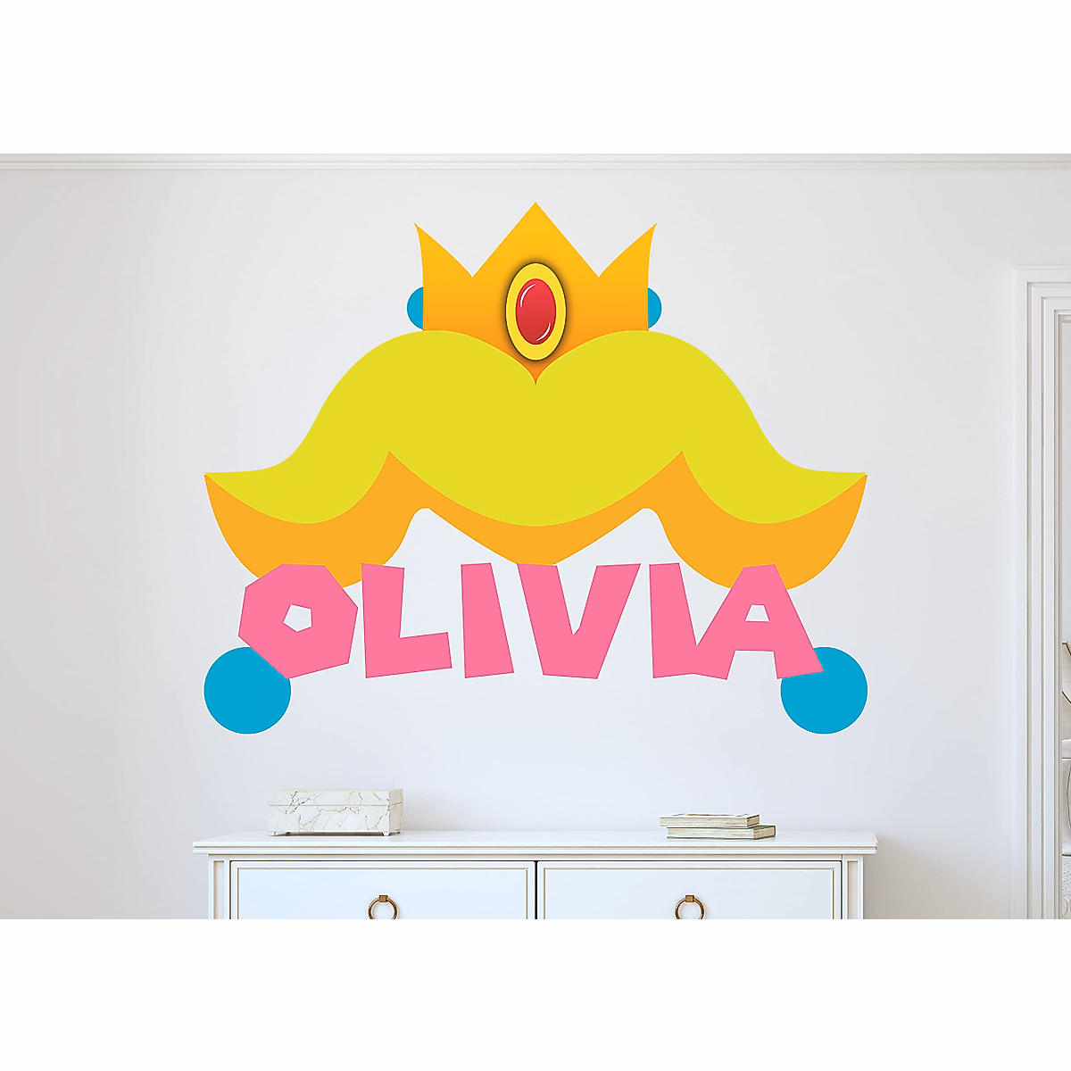 Kyle Cornhole Princess Nursery Wall Decal - Name Letters for Wall Decor - Personalized Name Stickers - Custom Vinyl Lettering - Baby Name Decals for Girls KA1505, Green