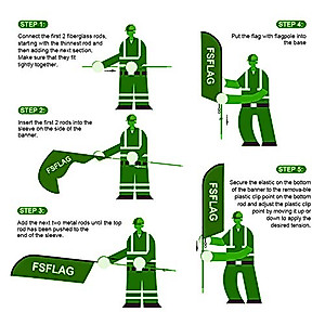 FSFLAG Dispensary Feather Flag Pole Kit 11 Feet, Advertising Swooper Flag with Ground Stake for Dispensary