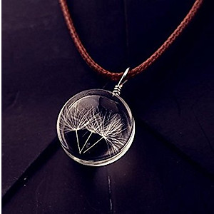 Real Dandelion Dandelion Necklace Real Dandelion Seed, Wish Necklace Nature Jewelery Good Luck Charm