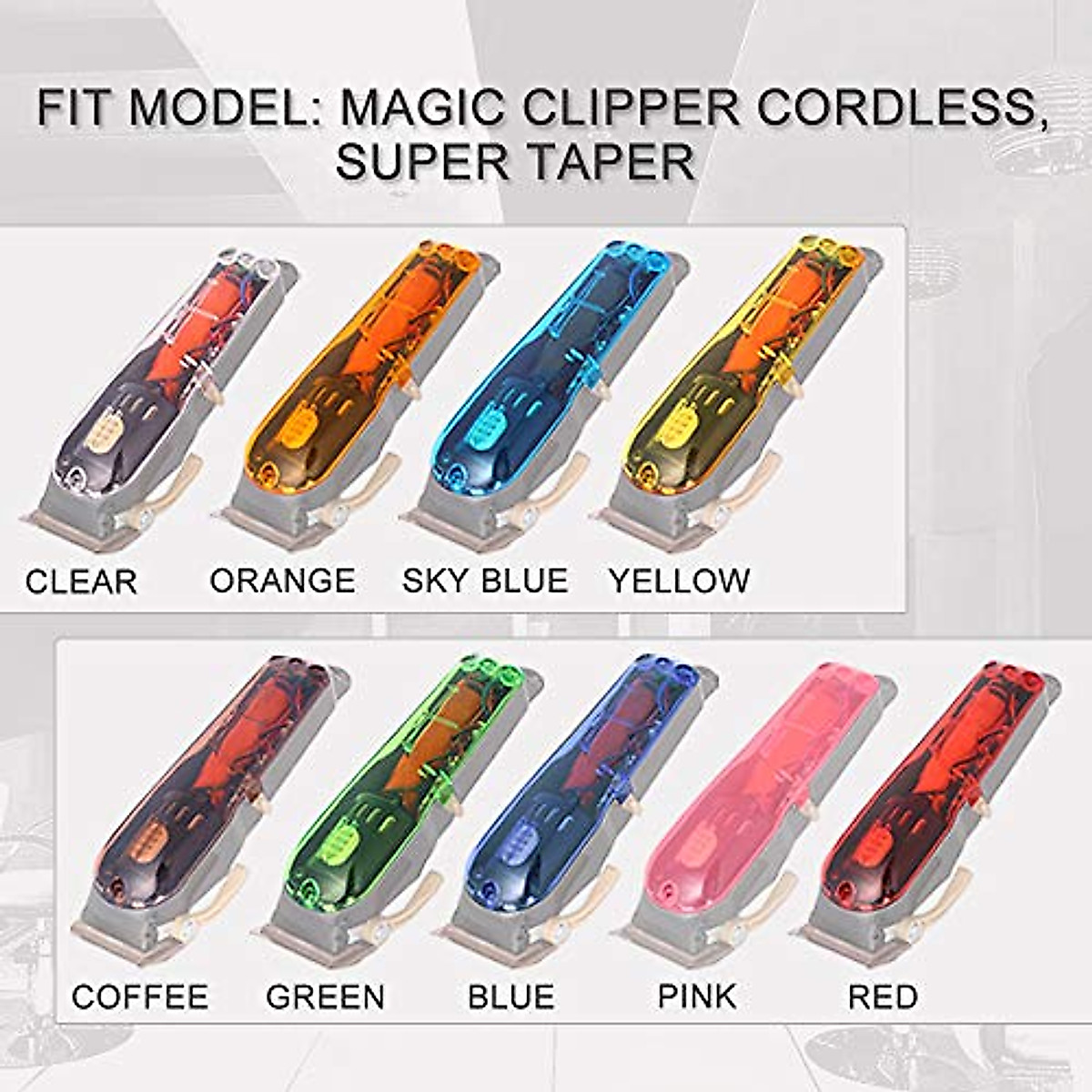 Clear DIY Back Housing, Transparent Back Cover for 5-Star Series Cordless Magic Clipper #8148 (Trasparent) … (Red)