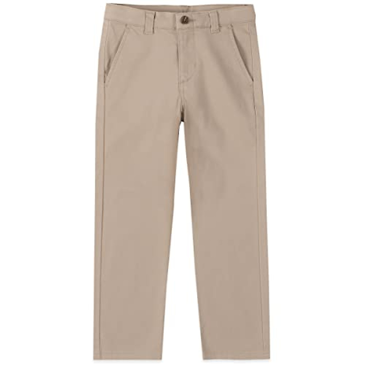 IZOD Boys' School Uniform Twill Khaki Pants, Flat Front & Comfortable Waistband, 16 Husky