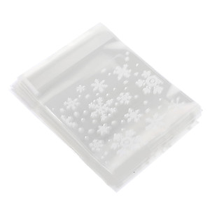 ULTECHNOVO 100pcs Baking Bags Candy Bag Cookie Bags Biscuit Bag Candy Wrapper Candy Treat Bags Cello Bags for Cookies Party Bag Self-Adhesive Cookie Pouch Sealing Biscuits Bags