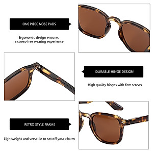 ZENOTTIC Retro Polarized Sunglasses Womens Mens for Small Face - Classic Square Vintage Shades 100% UV Protection Trendy