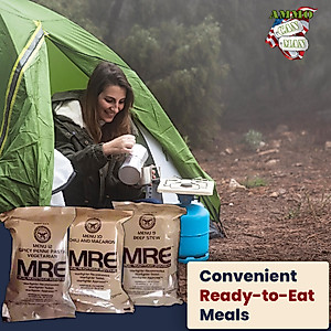 U.S. Meal Ready to Eat (Variety Pack of 12) – Nutritional Emergency Food Rations - Freeze Dried Food w/Flameless Heaters, Entree, Side Dishes, & More - MRE Kit for Emergency Survival, Hunting, & More