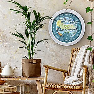 La Crosse 433-3841MV7T 15.75" Indoor/Outdoor Quartz Wall Clock w/Temp - It's 5 O'Clock Somewhere