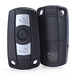 Keymall keyless Entry Remote car Key fob 3 Button Replacement PCF7952 Chip for BMW CAS3 3/5 Series X5 X6 with Comfort Access 315MHz KR55WK49127