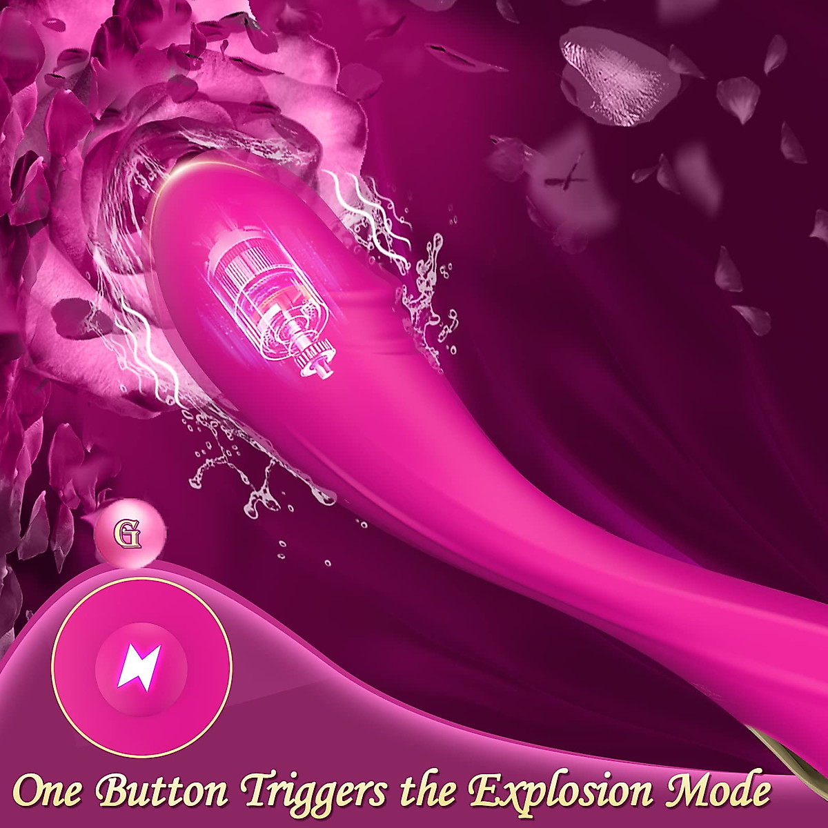 G Spot Rose Rabbit Vibrator Women Sex Toys, One-Burst Powerful Clit Vibrating Toy with 7 Vibration Modes for Couple Pleasure, Clitoral Stimulator Wand Adult Dildos Toys Anal Vibrators