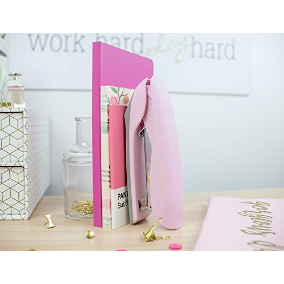 Bostitch Office Velvet No-Jam Stapler Value Kit, Includes Staples and Magnetic Staple Remover, Pink (B326-PP-VLT-PNK) (BOSB326PPVLTPNK)