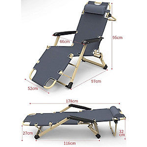 GeRRiT Home Chair Sun Lounger Recliner Chairs 600D Oxford Folding Lawn Lounge Chairs Garden Reclining Chair with Headrests for Outdoor Patio, Camping