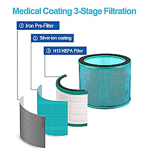 ULTTY H13 HEPA Replacement Filter with Medical Coating, True HEPA Filter For R021/ R020 Purifying Fan, Medium