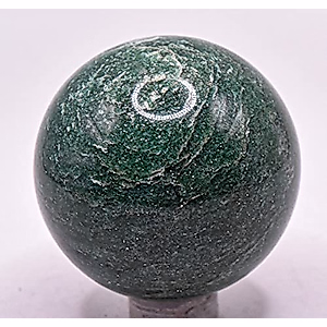 45mm 135g Dark Deep Green Jade Sphere Polished Natural Sparkling Nephrite Gemstone Crystal Mineral Décor Ball - India + Stand