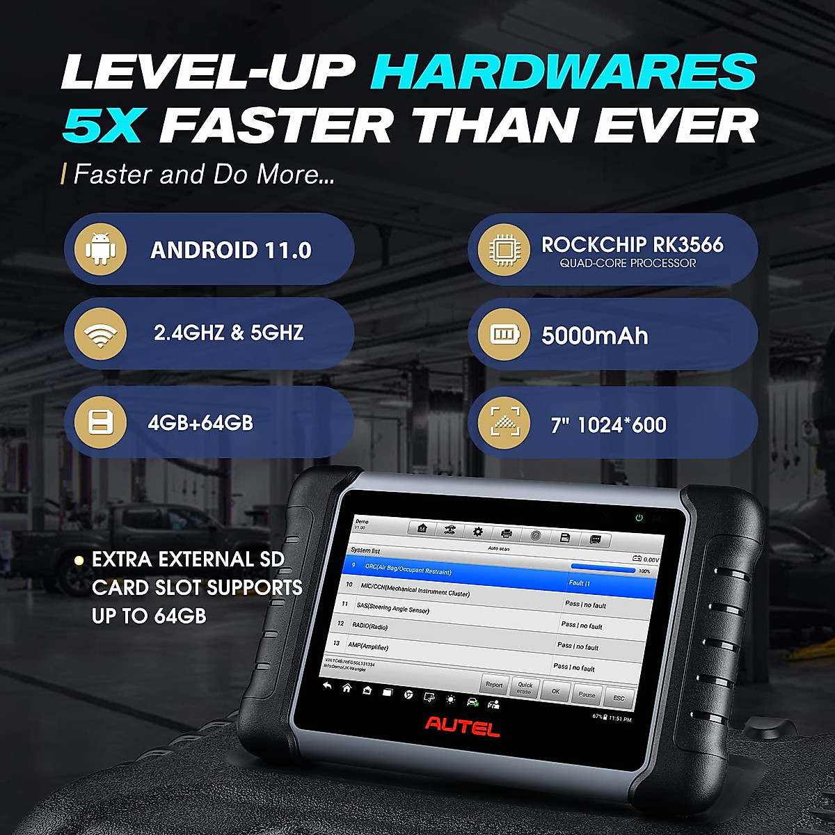 Autel MaxiPRO MP808S PRO Ver. w/ 11 OBD Adapters, 2-Year Free Update, 2024 Advanced ECU Coding Bidirectional Scan Tool, Same as MP900/ MS906S, Upgraded of DS708 DS808 MP808 30+ Service, Work w/ MV108S
