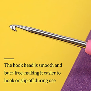 3 mm Crochet Hook, Ergonomic Handle for Arthritic Hands, Extra Long  Knitting Needles for Beginners and Crocheting Yarn (3 mm)