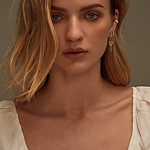 GDCOIN Gold Huggie Hoop Earrings for Women 14K Gold Plated Turquoise Diamond Cubic Zirconia Twist Spike Earrings Delicate Small Simple Hypoallergenic Jewelry Gift