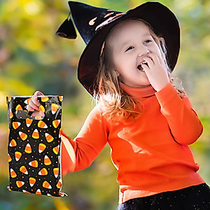 Whaline 72Pcs Halloween Trick or Treat Bags Halloween Party Favor Candy Bags Corn Treat Bags Plastic Goodie Candy Bags Gift Wrap Bags for Halloween Trick-or-Treating Event Party Supplies