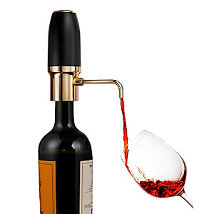 Sip & Shimmer Electric Wine Aerator, Modern Wine Aerator, Electric Wine Dispenser, Black & Gold Wine Pourer, Wine Pump, Automatic Wine Pourer, Re-chargeable, Wine Gifts, Gift for Mom Wife