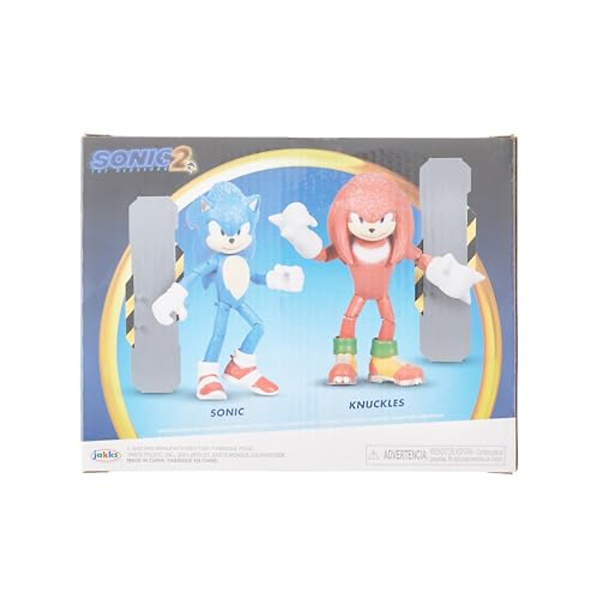 Sonic the Hedgehog Sonic 2 Movie 4" Action Figure 2 Pack - Sonic & Knuckles , Red