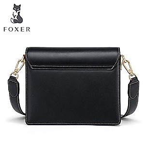 Small Leather Crossbody Bags for Women, Genuine Leather Adjustable Strap Multi Compartments Women's Mini Shoulder Bags Ladies Phone Purses Girls Casual Cute Messenger Bags Womens Clutch Bags (Black)