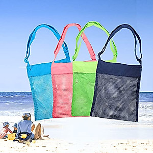 Rimobul Sand Away Beach Treasures Seashell Pocket Mesh Bags - Set of 4(Large)