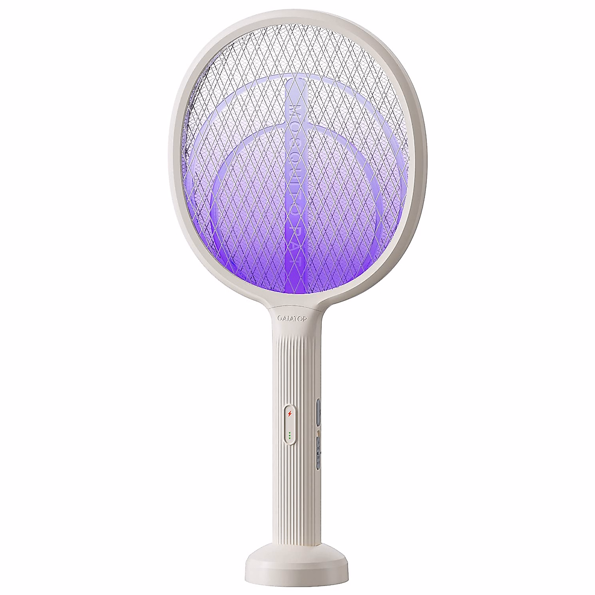GAIATOP Electric Fly Swatter, 3200V Rechargeable 2 in 1 Fly Swatter, 1200mAh Bug Zapper Racket with UV Light Fly Zapper Dual Mode for Indoor and Outdoor Home Office Backyard Patio Camping