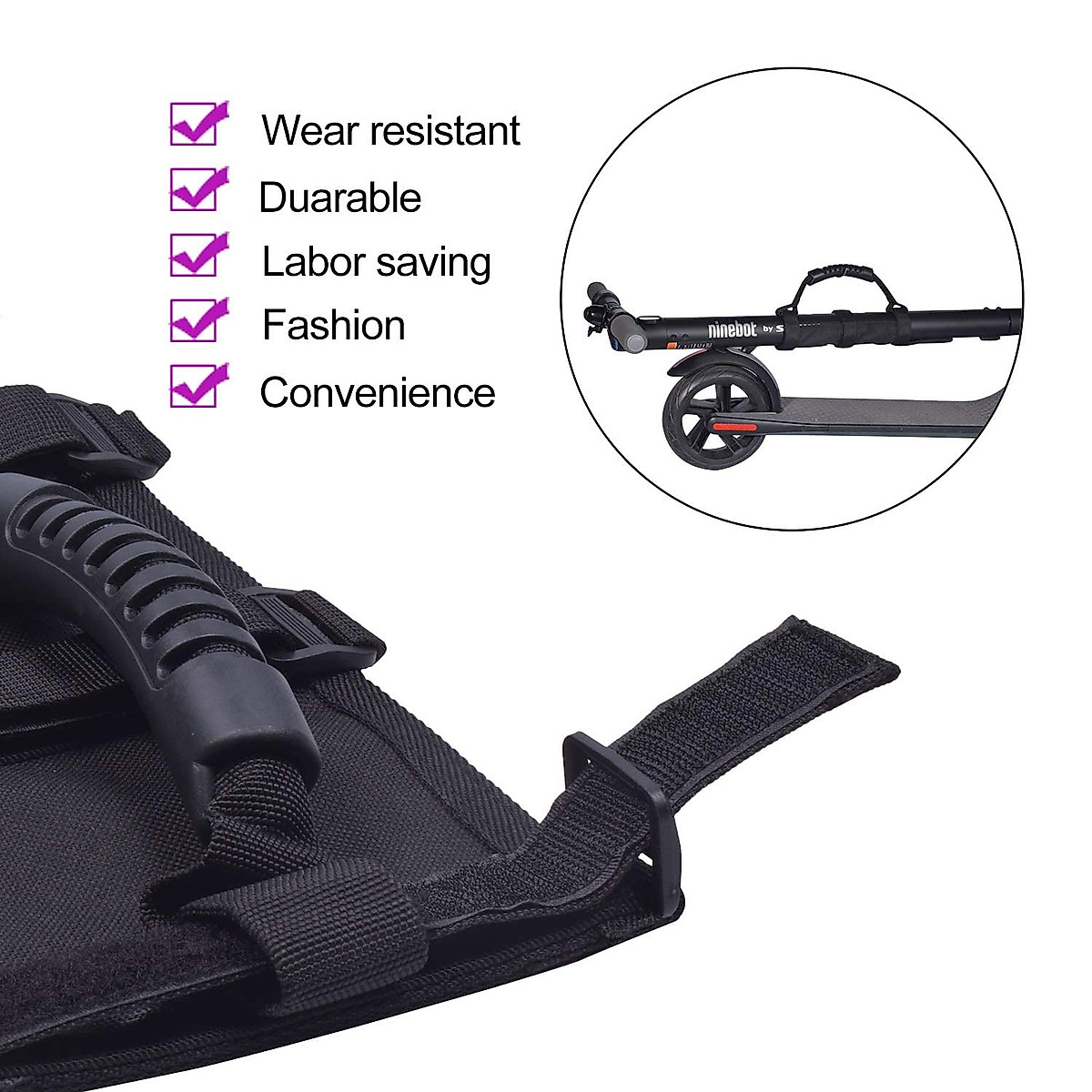 Epessa Kick Scooter Shoulder Strap & Hand Carrying Handle Strap Compatible with Segway ES1/ES2/ES3/MAX Mijia M365/M365 Pro