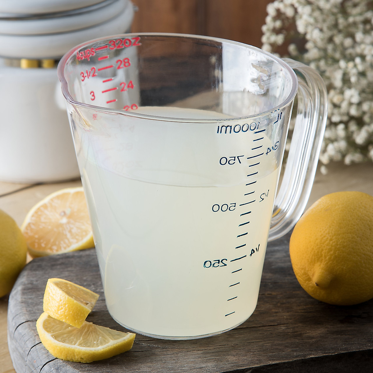 Carlisle FoodService Products 4314307 Commercial Plastic Measuring Cup, 1 Quart, Clear