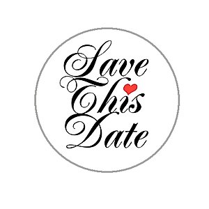Save The Date Envelope Seals - 1.2" Circle Stickers - 144 Wedding Stickers (Heart)