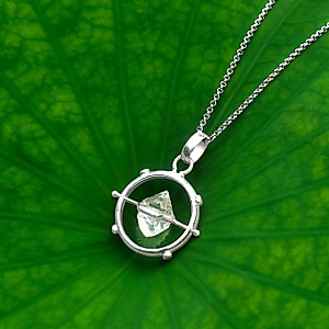 Starborn Herkimer Diamond Spinner Pendant in Sterling Silver