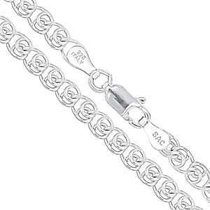 Sterling Silver Italian Love Heart Chain 5.5mm Solid 925 Italy Infinity Promise Necklace 22"