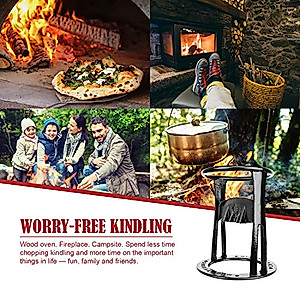 Mighty Hand Kindling Splitter XL, Cast Iron Firewood Cutter | Quick & Sturdy 9”-Dia. Log Splitter, Manual Use for Home, Campsite & More