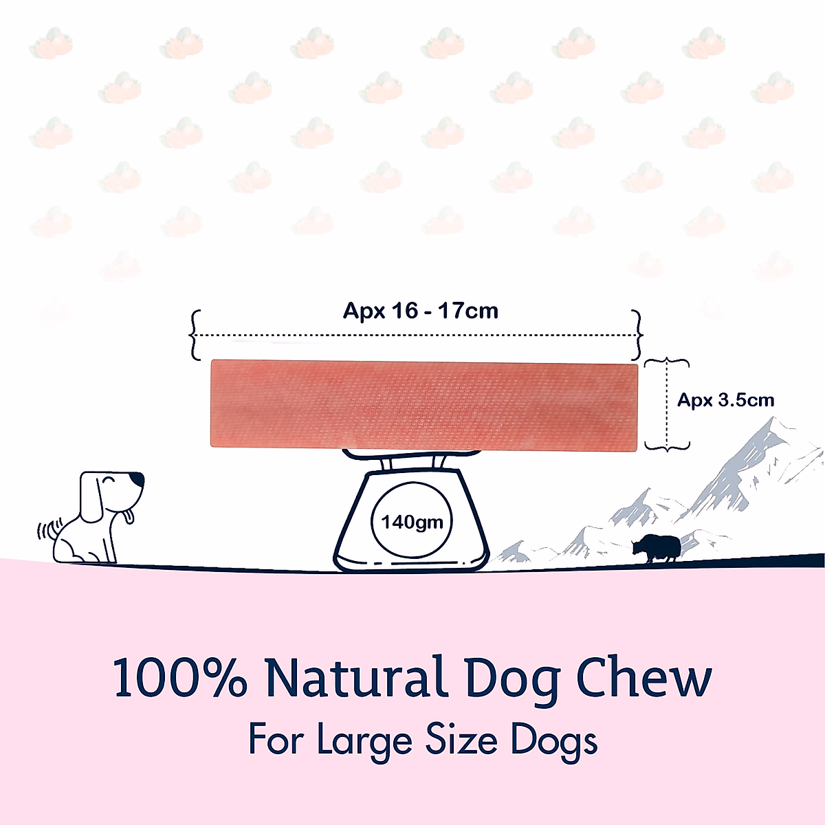 Himalayan Dog Chews Long Lasting - Strawberry Yak Cheese Dental Chews for Dogs | Promotes Healthy Teeth & Bones | Healthy Dog Treats for Large Dogs (14.81oz, Pack of 3) Pawfect