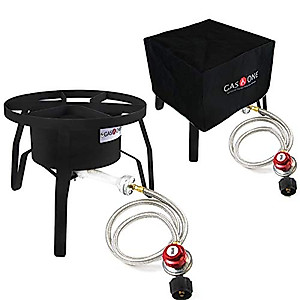 GasOne B-5300+50480 Burner with Cover High-Pressure Outdoor Propane Stove