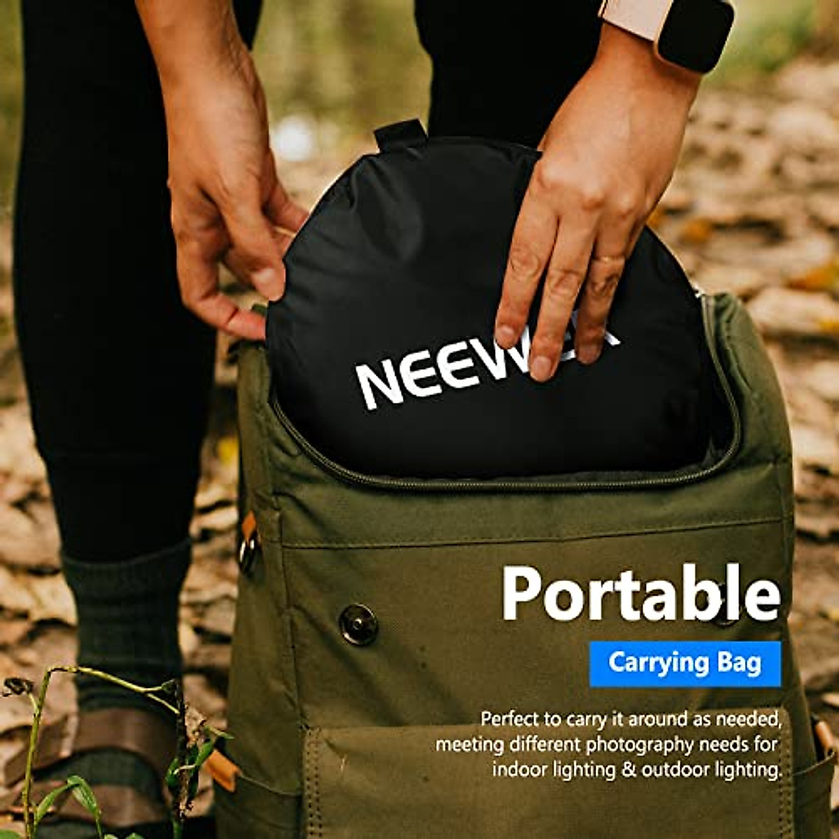 Neewer 5 in 1 Portable Round Collapsible Multi Disc Photography Lighting Reflector 24x36 inches/60x90centimeters with Carrying Case for Photo Studio Shooting