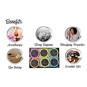 Suuruus Beauty Products Aromatherapy Shower Steamers Bombs Variety Pack of 6 pcs Essential Oil Scented Handmade Tablets- Eucalyptus, Mint, Lavender, Hami Melon, Mango and Lemon