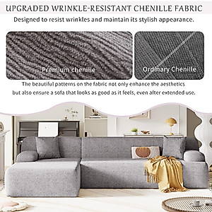 P PURLOVE Minimalist L Shaped Sofa Couch, Modular Sectional Living Room Sofa Couch,2 Piece Free Combination Simple L-Shape Sofa Sectional Couch for Living Room,Small Places,Gray