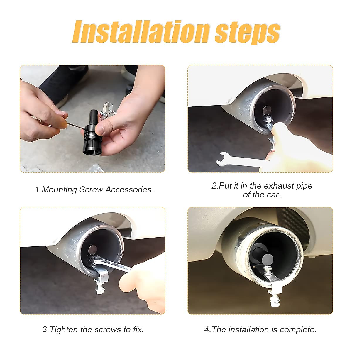 2PCS Turbo Sound Whistle Simulator, Aluminum Alloy Blow off Valve Muffler Sound Booster for Auto Exhaust, Car Roar Maker Tail Pipe Whistle, Styling Running Accessories for Most Cars (Black)