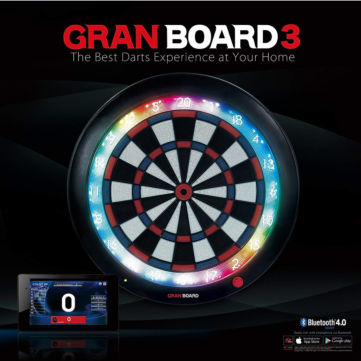 Gran Board 3s LED Dartboard (Blue) with special bracket & ChoukouTip100pics & DartsSet