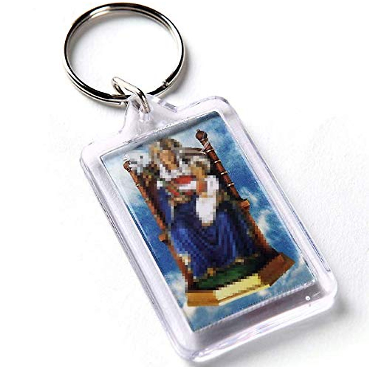 XUMIN 10PCS Transparent Acrylic Rectangle Blank Keychain Photo Frame Key Chains Key Ring Keyring Holder with Metal Rings for Key Accessory