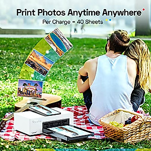 Liene 4x6'' Rechargeable Photo Printer Bundle (100 pcs +3 Ink Cartridges), Wireless Photo Printer for iPhone, Smartphone, Android, Computer, Dye Sublimation Printer, Photo Printer for Travel, Home Use