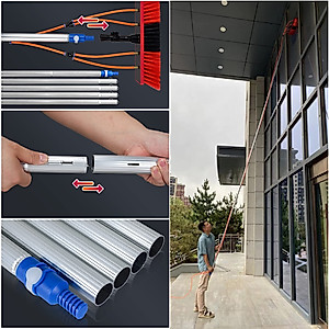 Solar Panel Cleaning Brush, 26 FT Adjustable Water Fed Pole Cleaning Kit, Solar Panel Cleaning Pole and Outdoor Window Washing Equipment