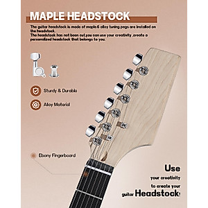 Leo Jaymz DIY ST Style Electric Guitar Kits with Mahogany Body and Maple Neck - Ebony Fingerboard and All Components Included (ST)