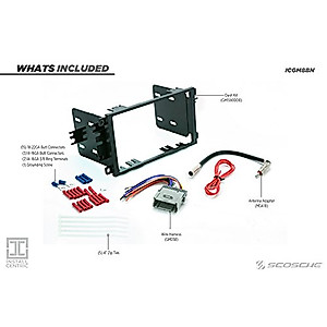 SCOSCHE Install Centric ICGM8BN Double DIN Complete Basic Installation Solution for Installing an Aftermarket Stereo Compatible with Select 2000-13 GM Vehicles,Black