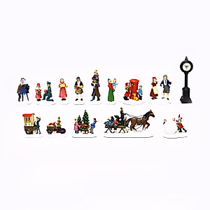 MOMENTS IN TIME Christmas Village 30 pc Set, with LED Lights, Battery Operated (not Included)