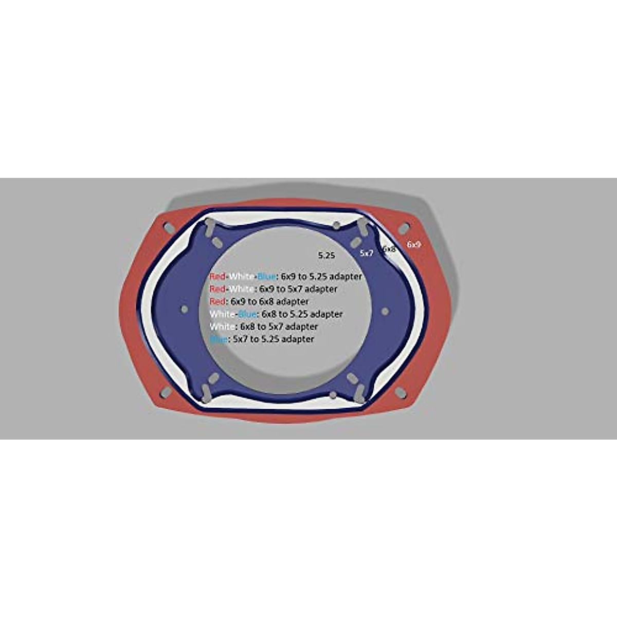 JSP Manufacturing® 4 Pack Car Boat Marine Speaker Adapter Plate 6x9 5x7 6x8 to 5.25"