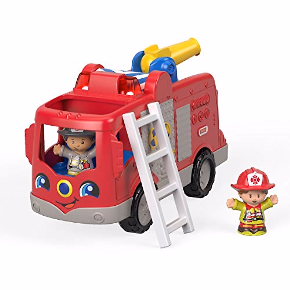 Fisher-Price Little People Musical Toddler Toy Helping Others Fire Truck With Lights Sounds & 2 Figures For Ages 1+ Years