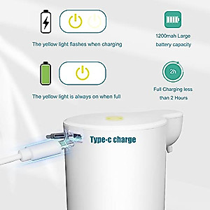 GVsmart Automatic Soap Dispenser, 11.8oz. Touchless Foaming Soap Dispenser, 4-Level Adjustable Foam Volume, Rechargeable Hand Free Soap Pump with Sensor, Dish Soap Dispenser for Kitchen, Bathroom