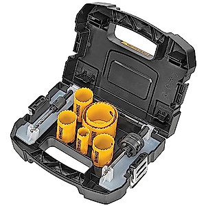 DEWALT Hole Saw Kit, 14-Piece, Includes 2 Quick Change Mandrels and Pilot Point Bits (D180005)