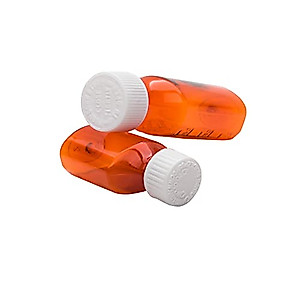 AVG Packaging Supplies 3 OZ Vials- 50 PCS CAP INCLUDED Liquid Amber Oval Sample Bottle Pharmacy Oval Push Down and Turn Child Resistant - Prescription Medicine Container (3 OZ) (50)